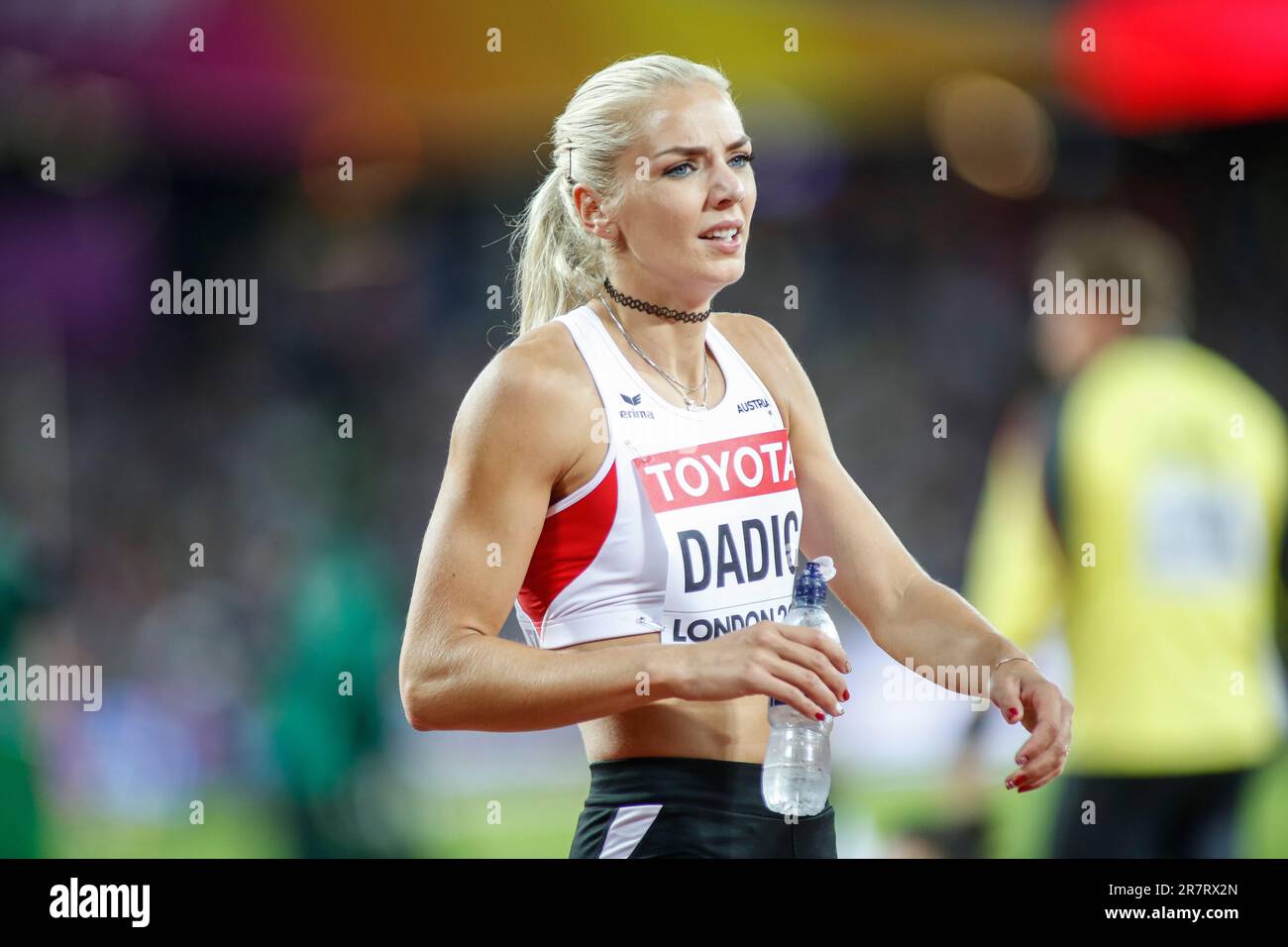 Ivona Dadic participating in the Heptathlon at the World Athletics ...