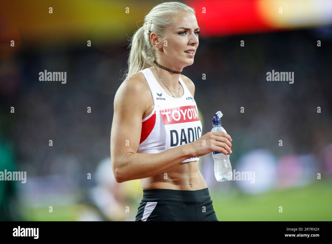 Ivona Dadic participating in the Heptathlon at the World Athletics ...