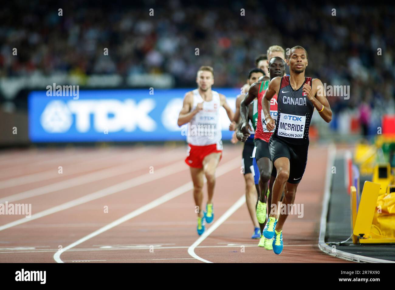 Brandon McBride participating in the 800 meter at the World Athletics ...