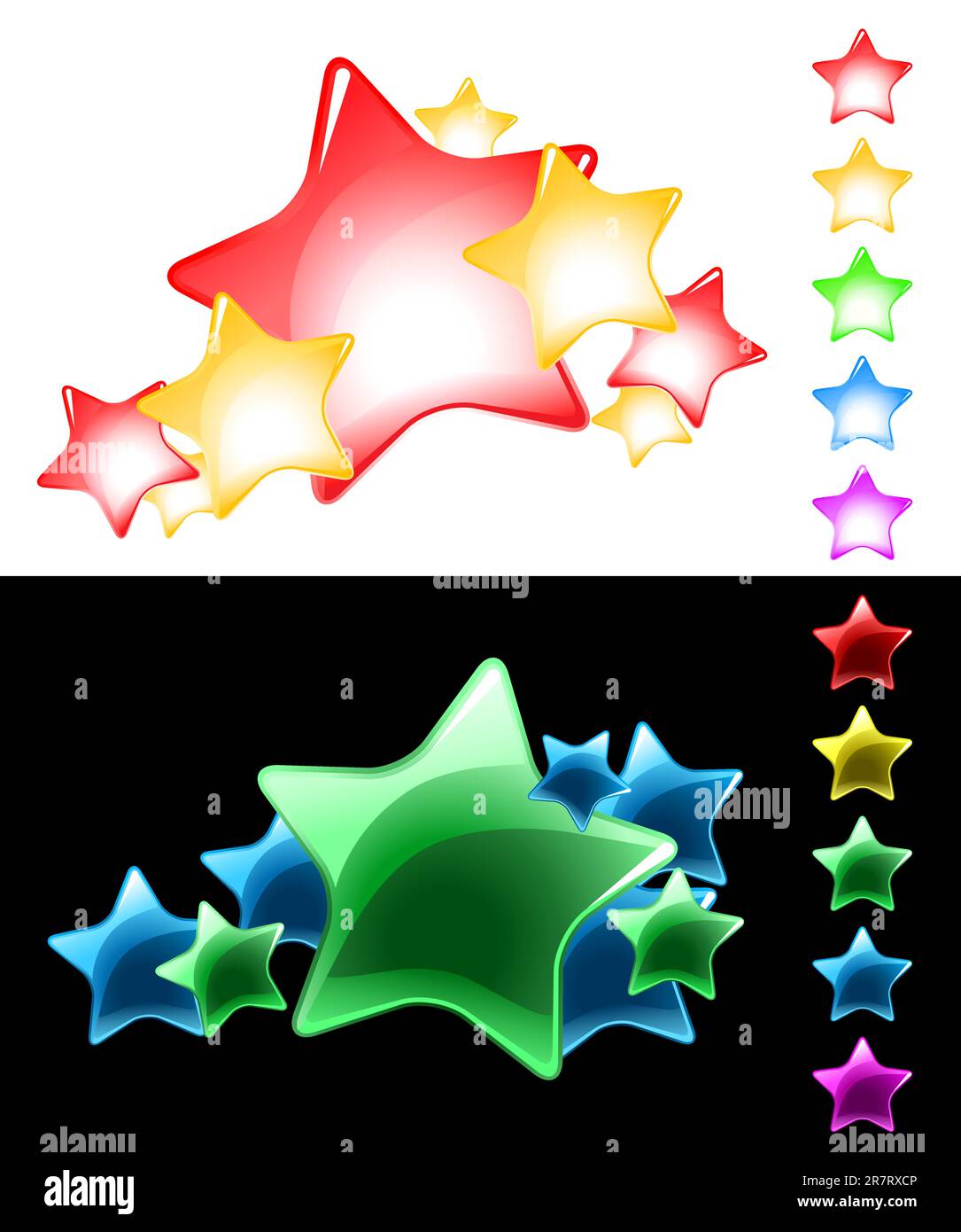 Vector Stars Set without transparency / easy use on white or black ...