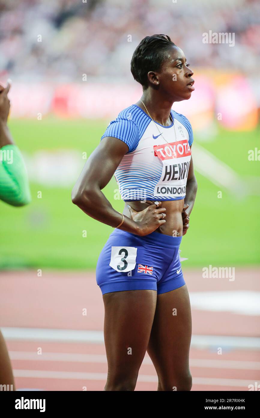 Desiree Henry participating in the 200 meter at the World Athletics ...