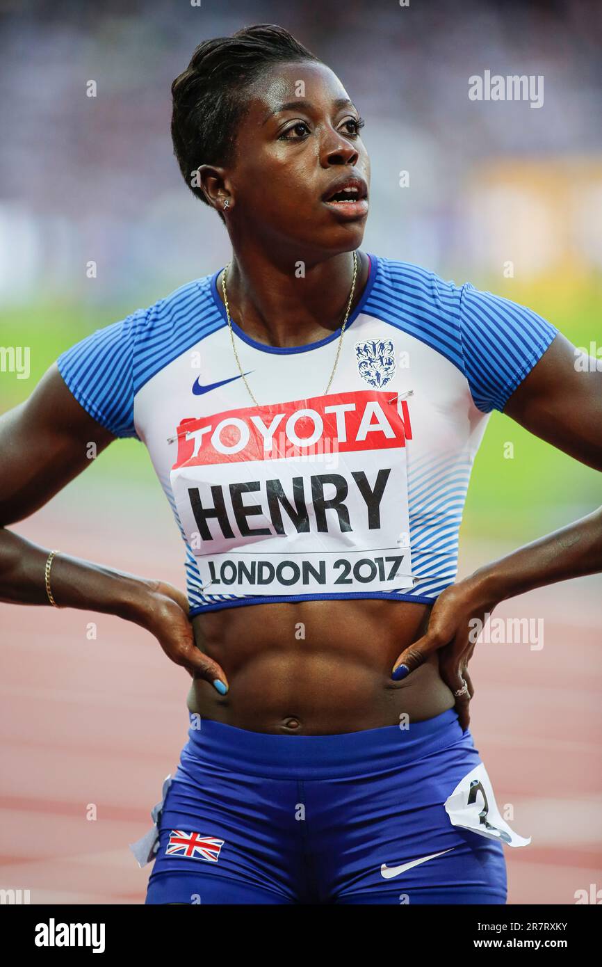Desiree Henry participating in the 200 meter at the World Athletics ...