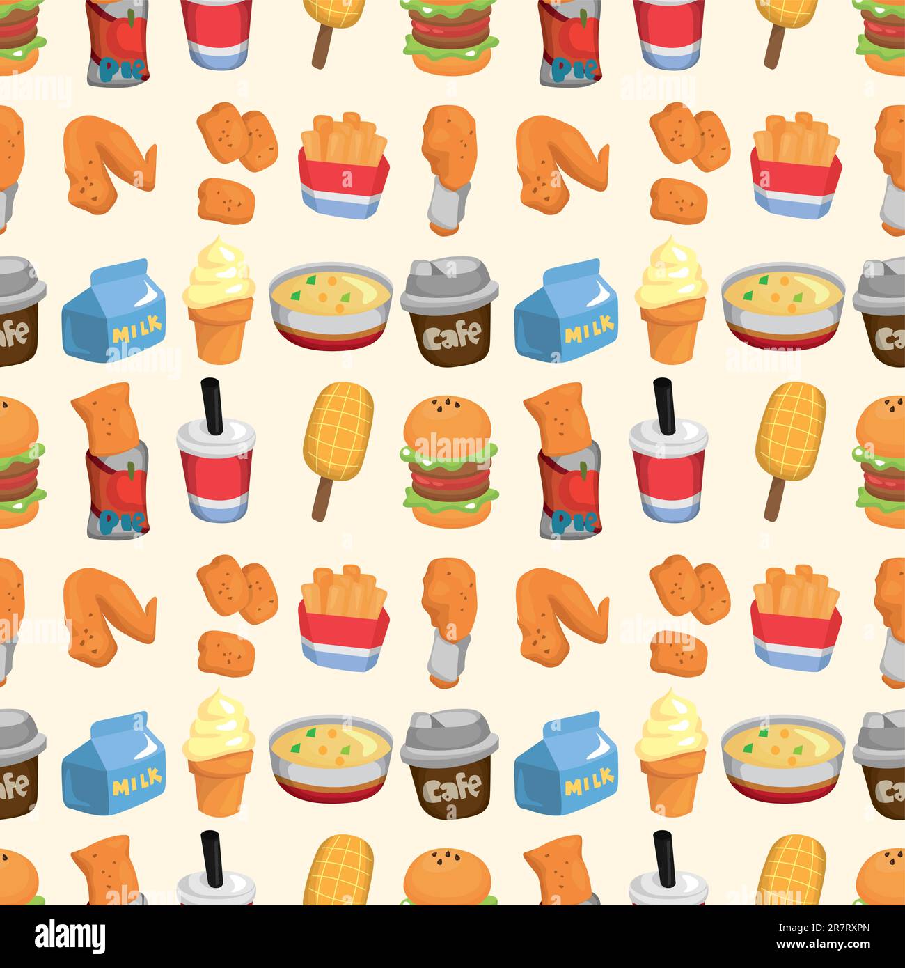 seamless fast food pattern Stock Vector Image & Art - Alamy