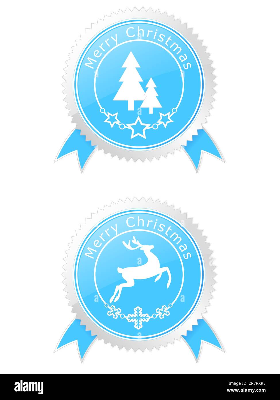 vector glossy blue Christmas labels Stock Vector Image & Art - Alamy