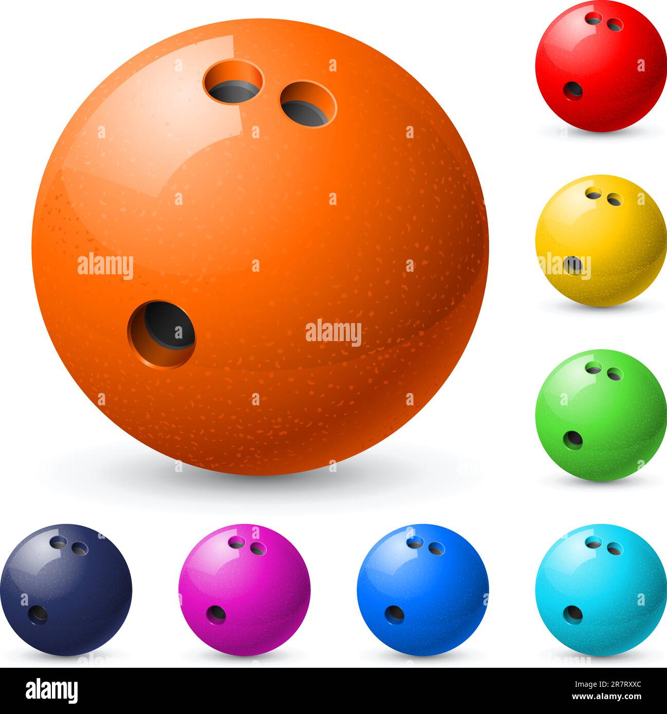 Set of bowling balls. Illustration on white background Stock Vector ...