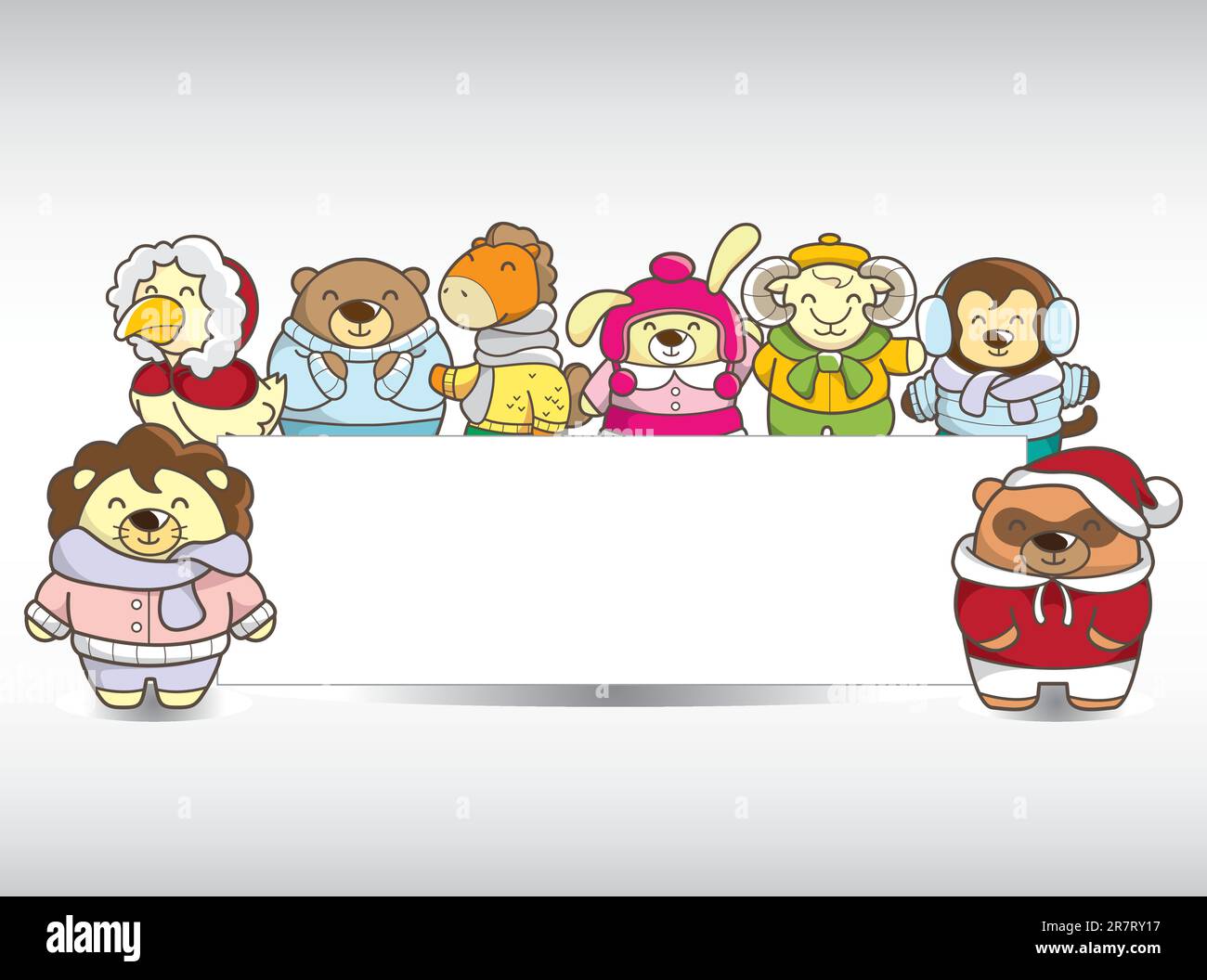 cartoon winter animal banner Stock Vector Image & Art - Alamy