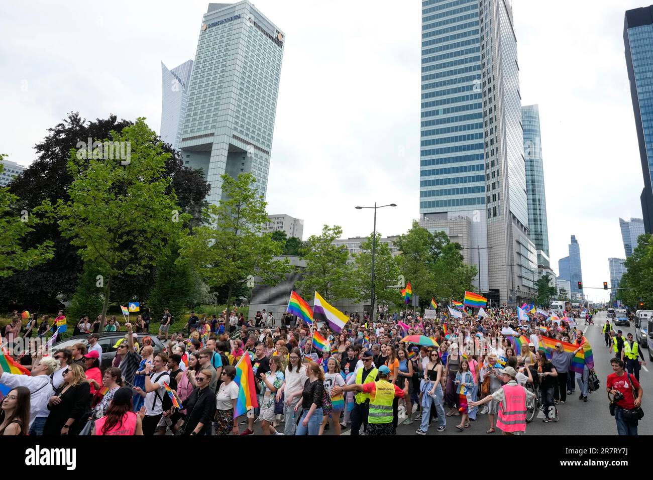 People take part in the yearly pride parade, known as the Equality ...