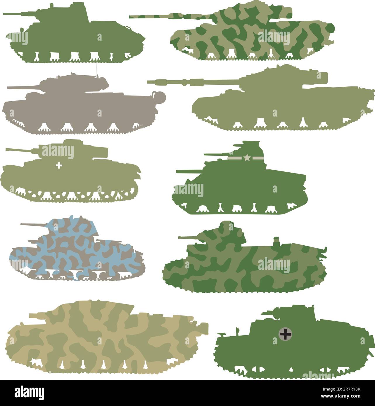 Vector set of military tanks Stock Vector Image & Art - Alamy