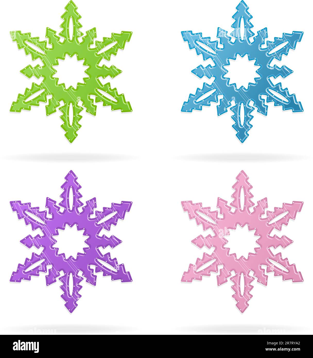 Set of four snowflakes, isolated icons. Vector Illustration Stock ...