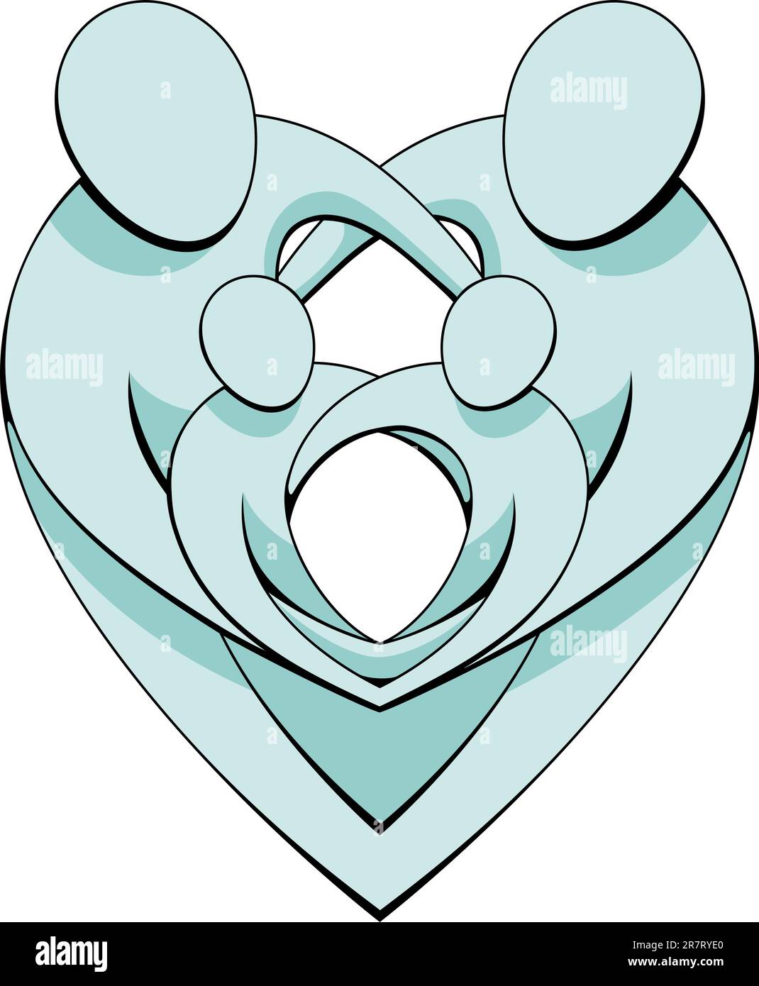 An illustration of a loving family holding each other protectively ...