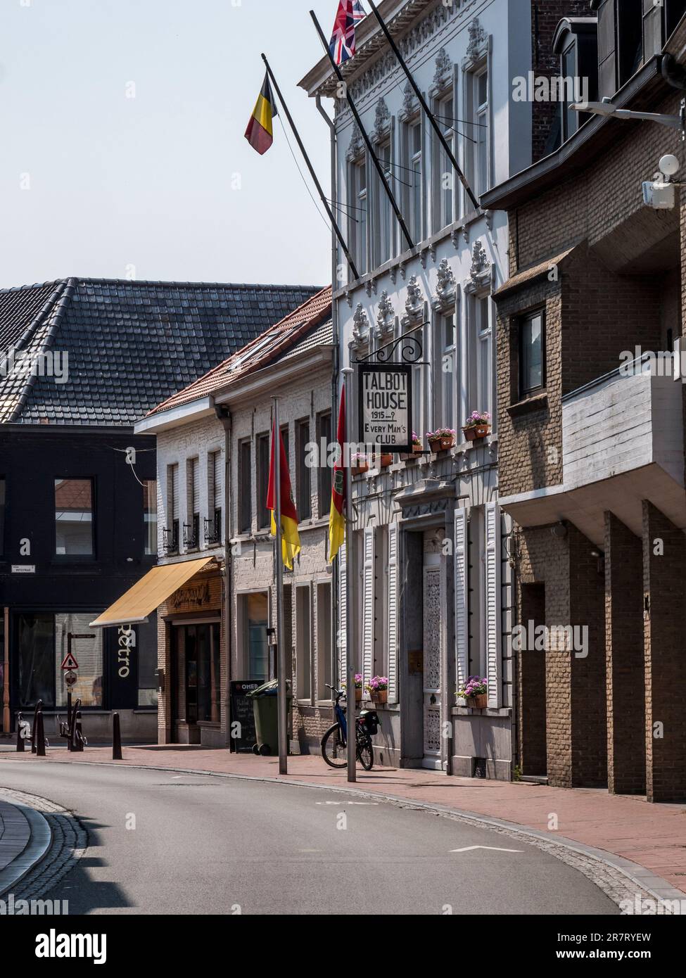 Street scene with Talbot House and museum in the Belgium town of ...
