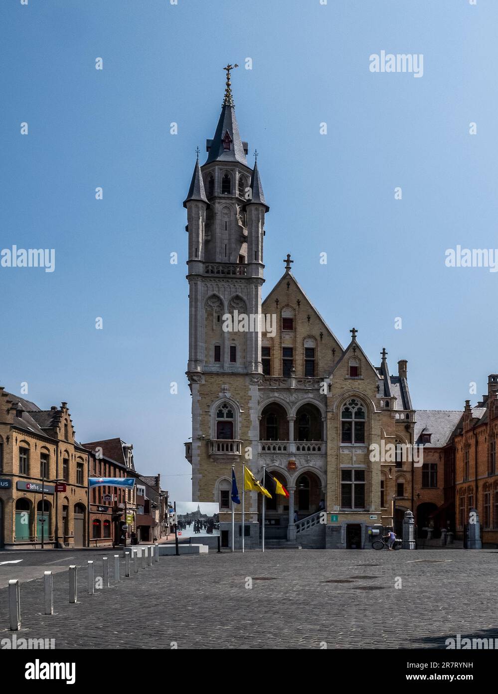 Street scene looking towards the town hall located in the town square ...