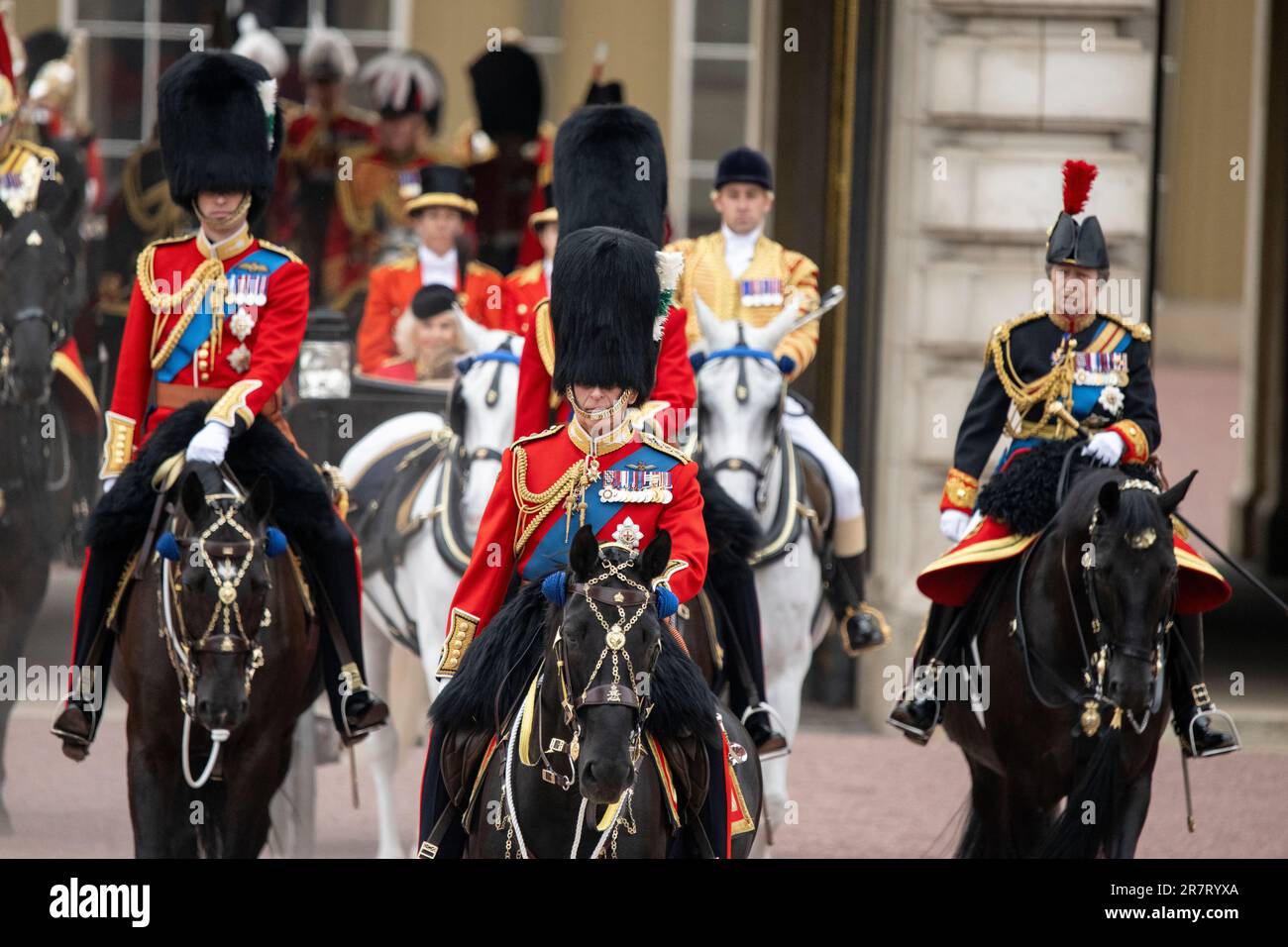 London, UK. 17 June 2023. HM King Charles III leads members of the ...