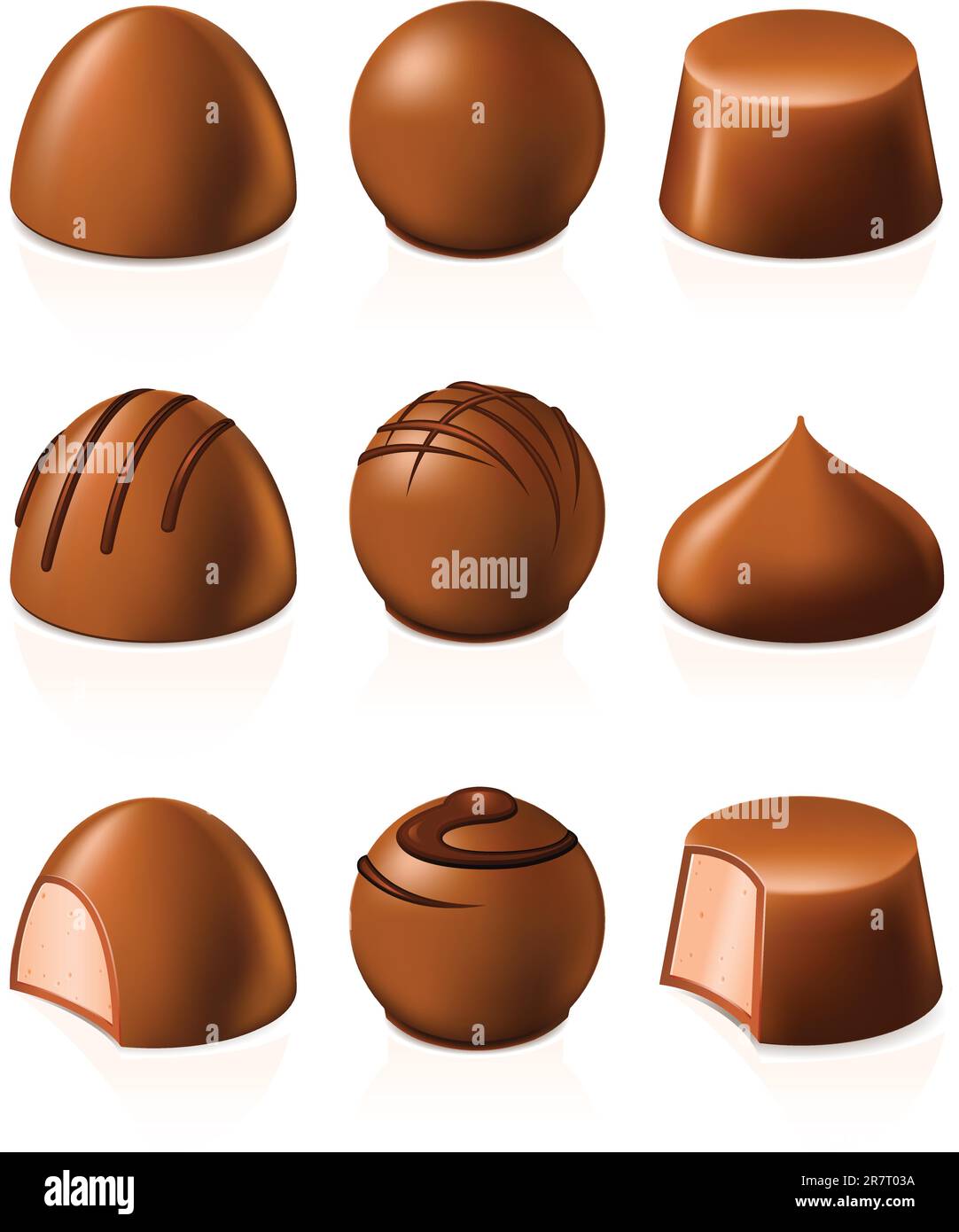 Set of chocolate candies of different shape Stock Vector Image & Art ...