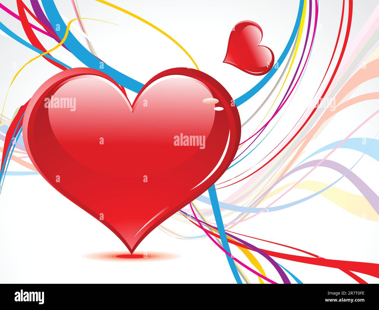abstract wave background with heart vector illustration Stock Vector ...
