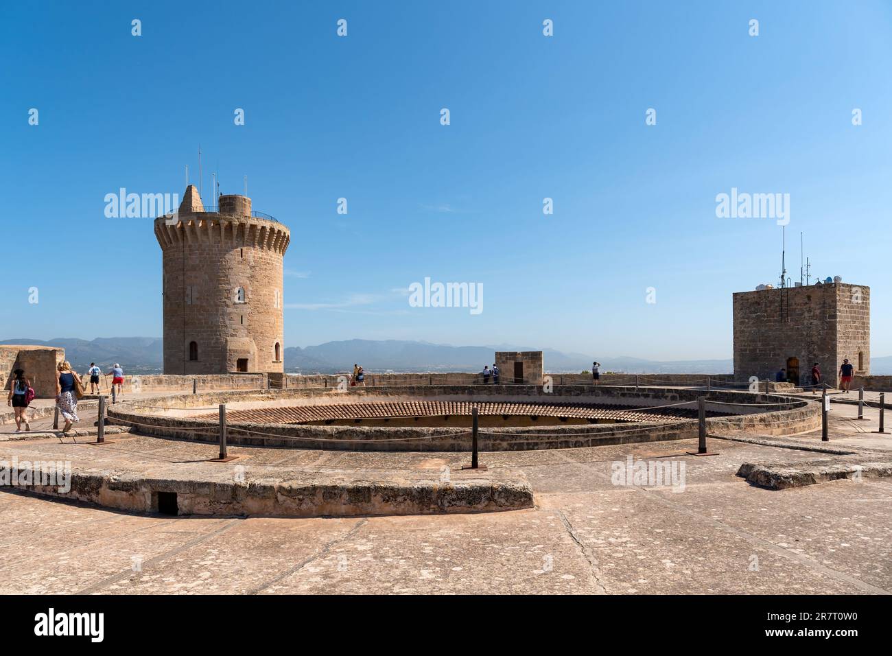 Inside view of the Bellver Castle in Palma de Mallorca - Spain Stock ...