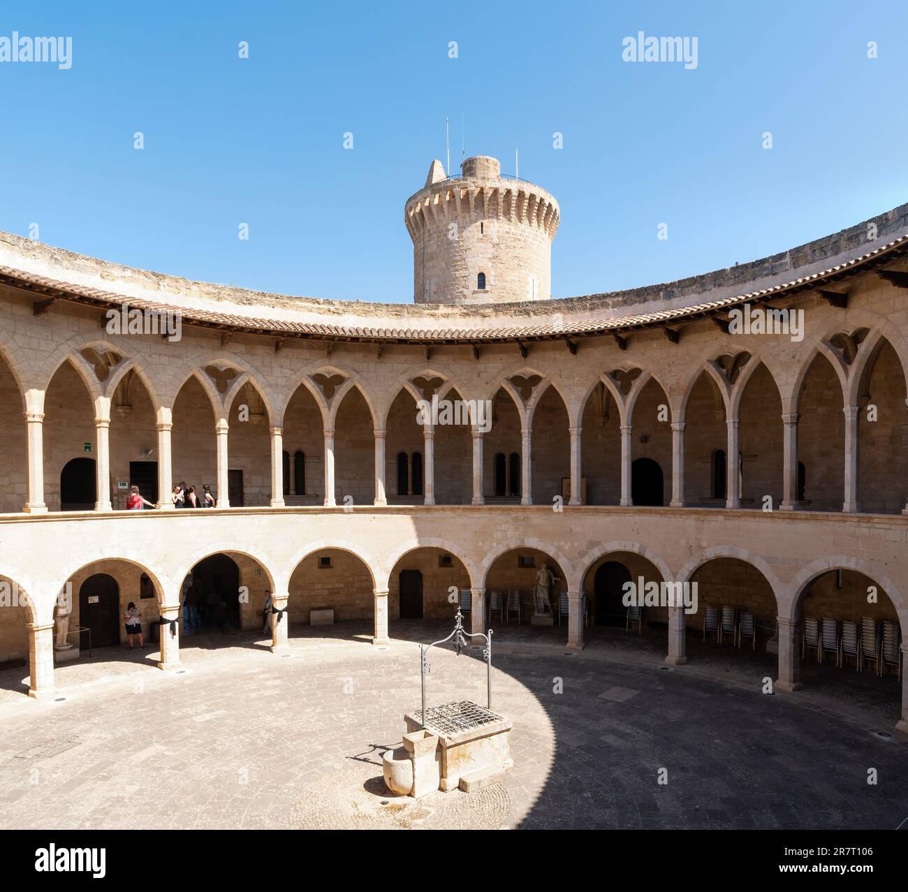 Inside view of the Bellver Castle in Palma de Mallorca - Spain Stock ...