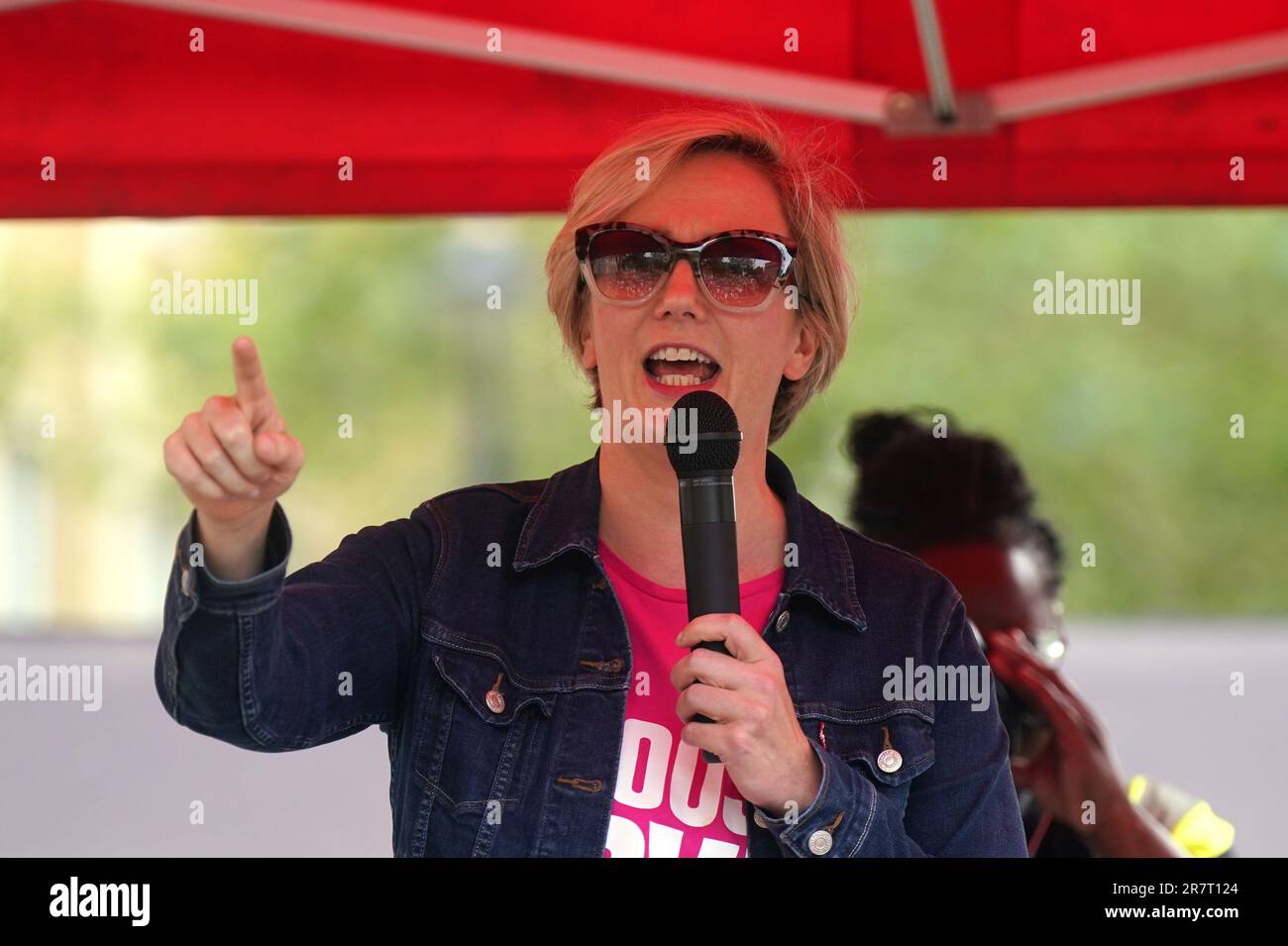 Labour MP Stella Creasy in Westminster, speaking after a march from the ... Labour MP Stella Creasy in Westminster, speaking after a march from the ...
