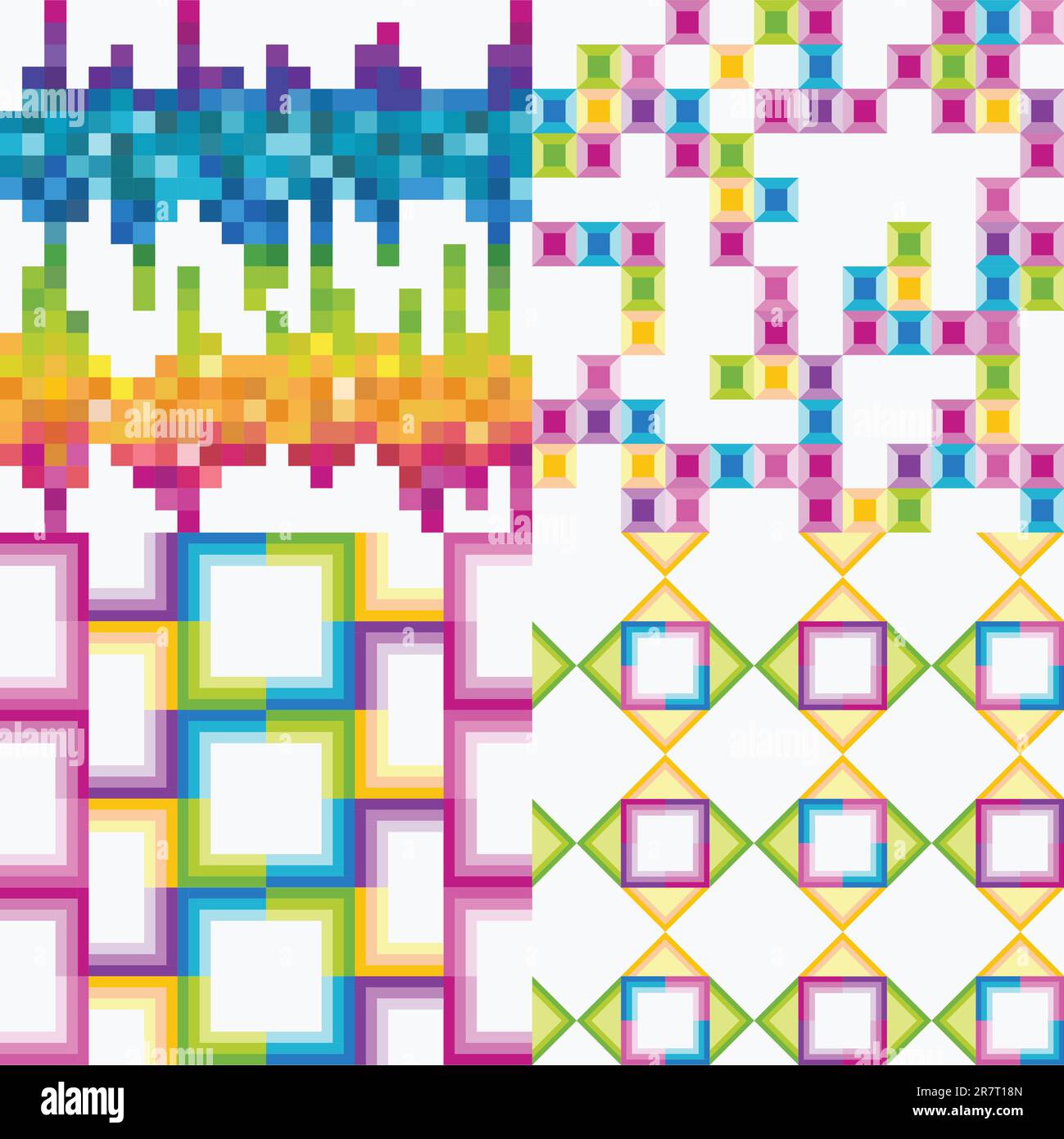 vector set of abstract colorful tile backgrounds Stock Vector Image ...