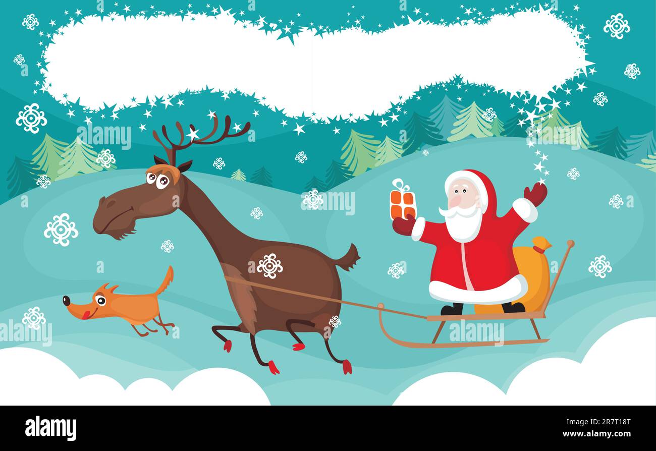 Vector Illustration Of A Christmas Card Stock Vector Image And Art Alamy