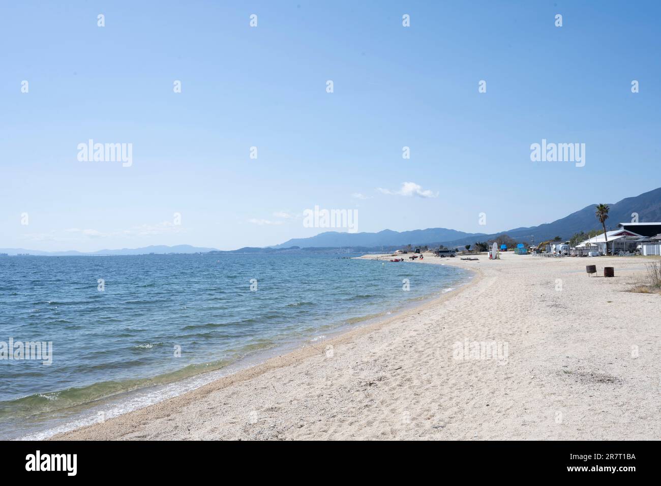 Otsu, Shiga Prefecture, Japan. 19th Mar, 2023. The beaches of Lake Biwa ...