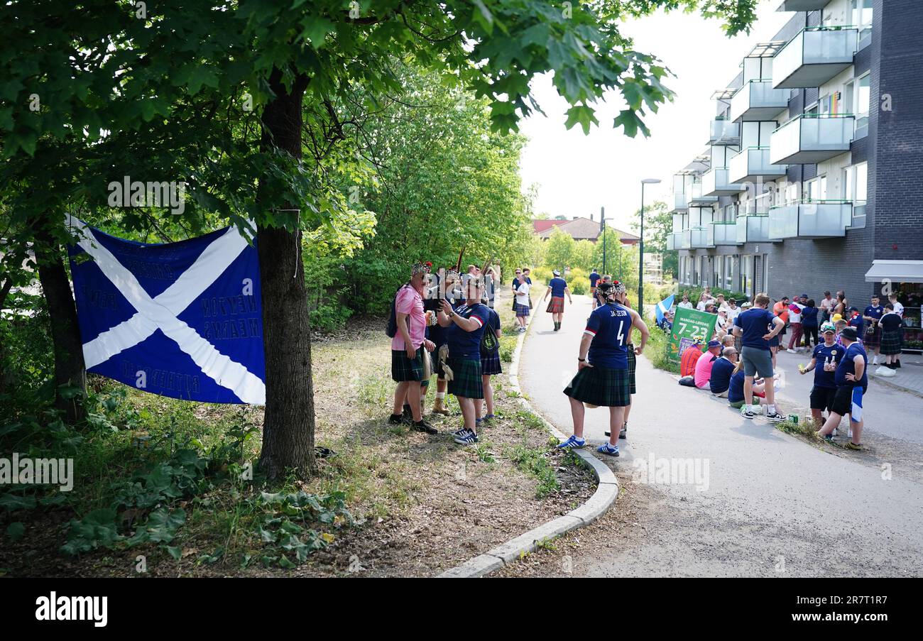 Scotland fans before the UEFA Euro 2024 Qualifying Group A match at ...