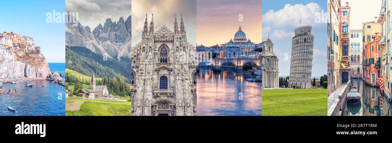 Collage landmarks rome italy hi-res stock photography and images - Alamy