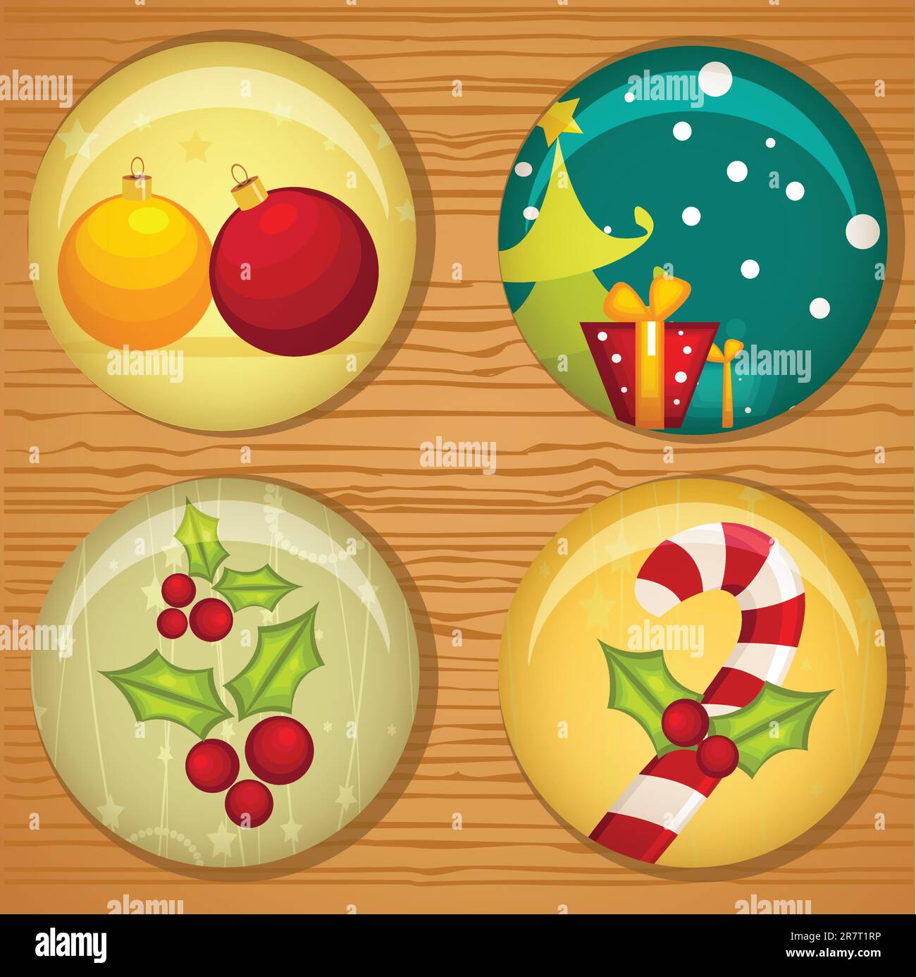 Cute Christmas badges, vector illustration Stock Vector Image & Art - Alamy