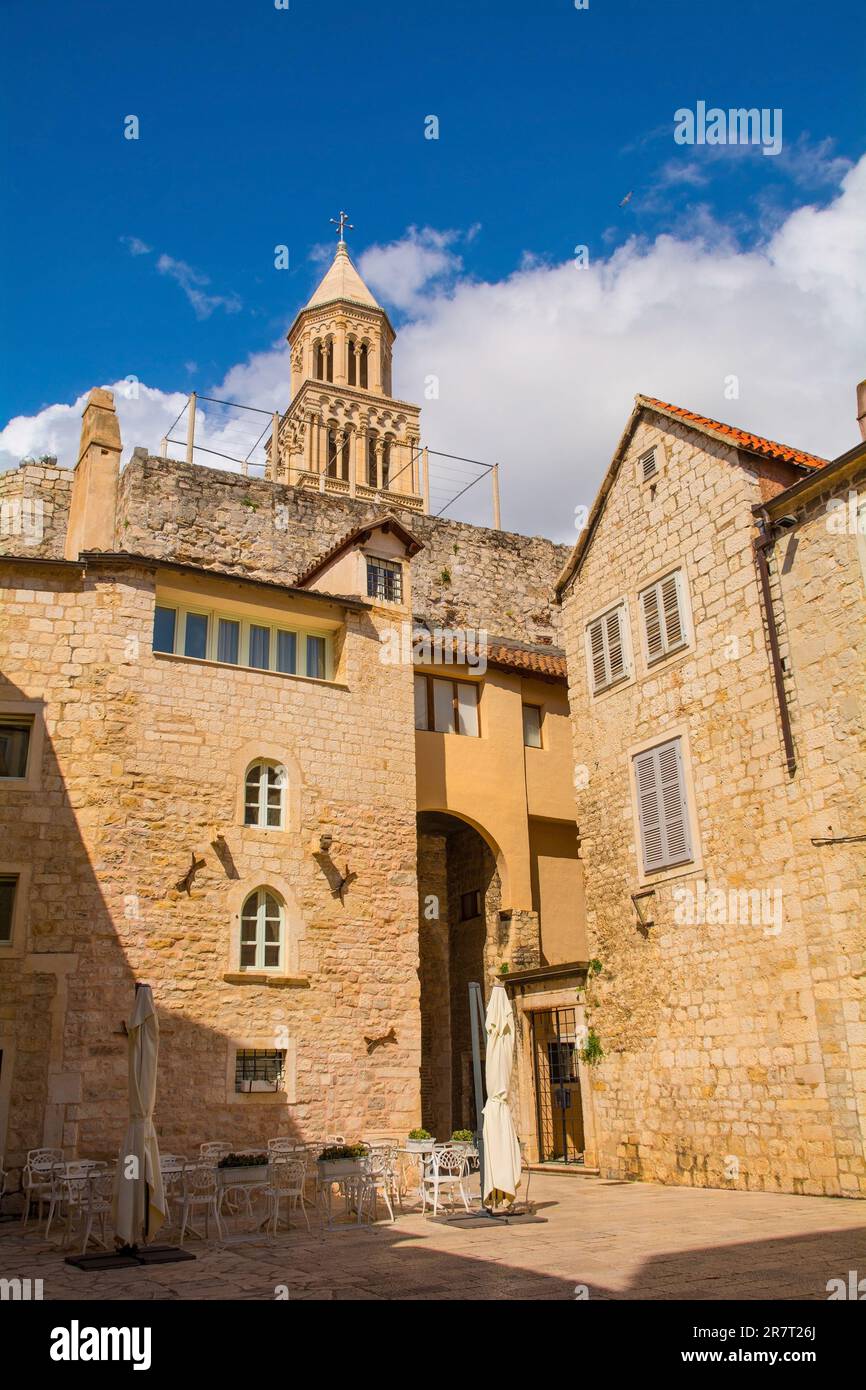 Historic residential buildings in the old centre of Split, Croatia ...