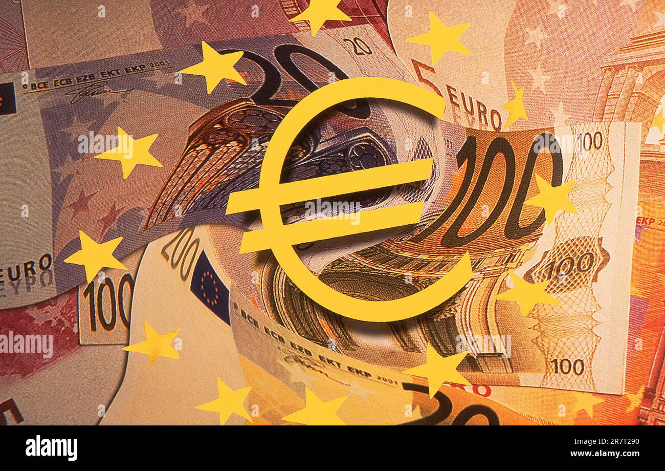 Euro symbol and bank bills Stock Photo - Alamy
