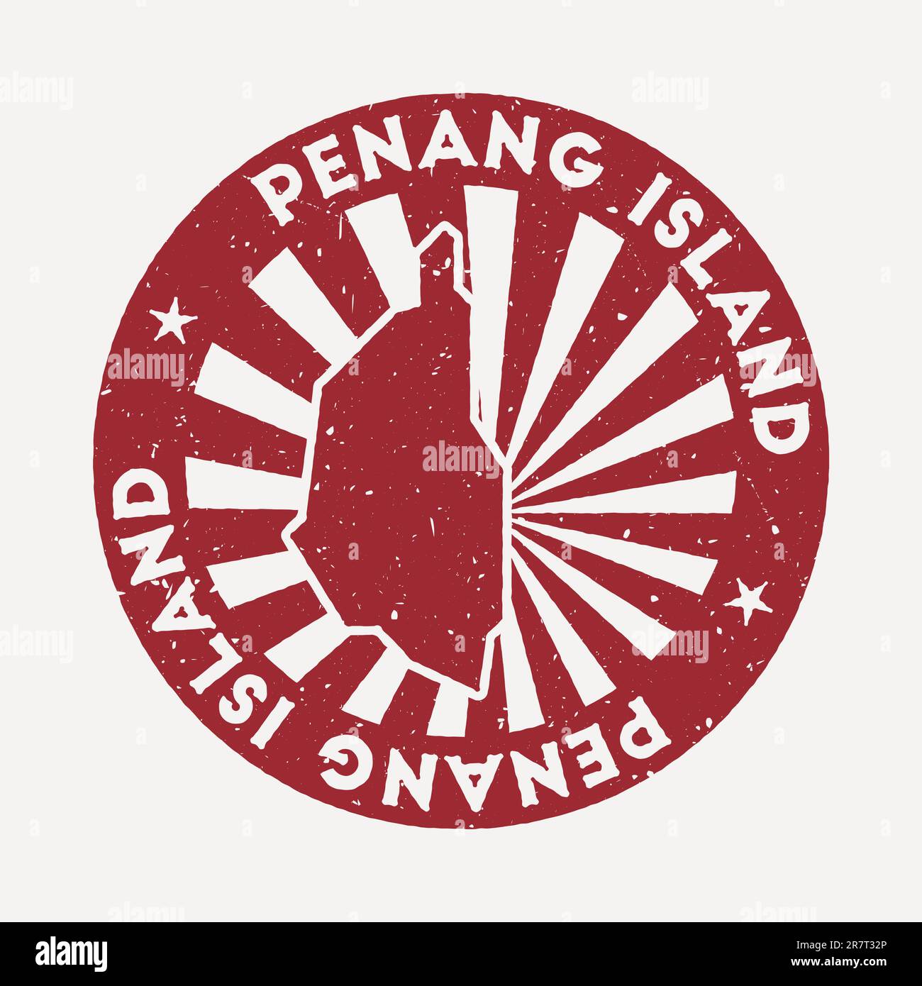 Penang Island stamp. Travel red rubber stamp with border shape, vector ...