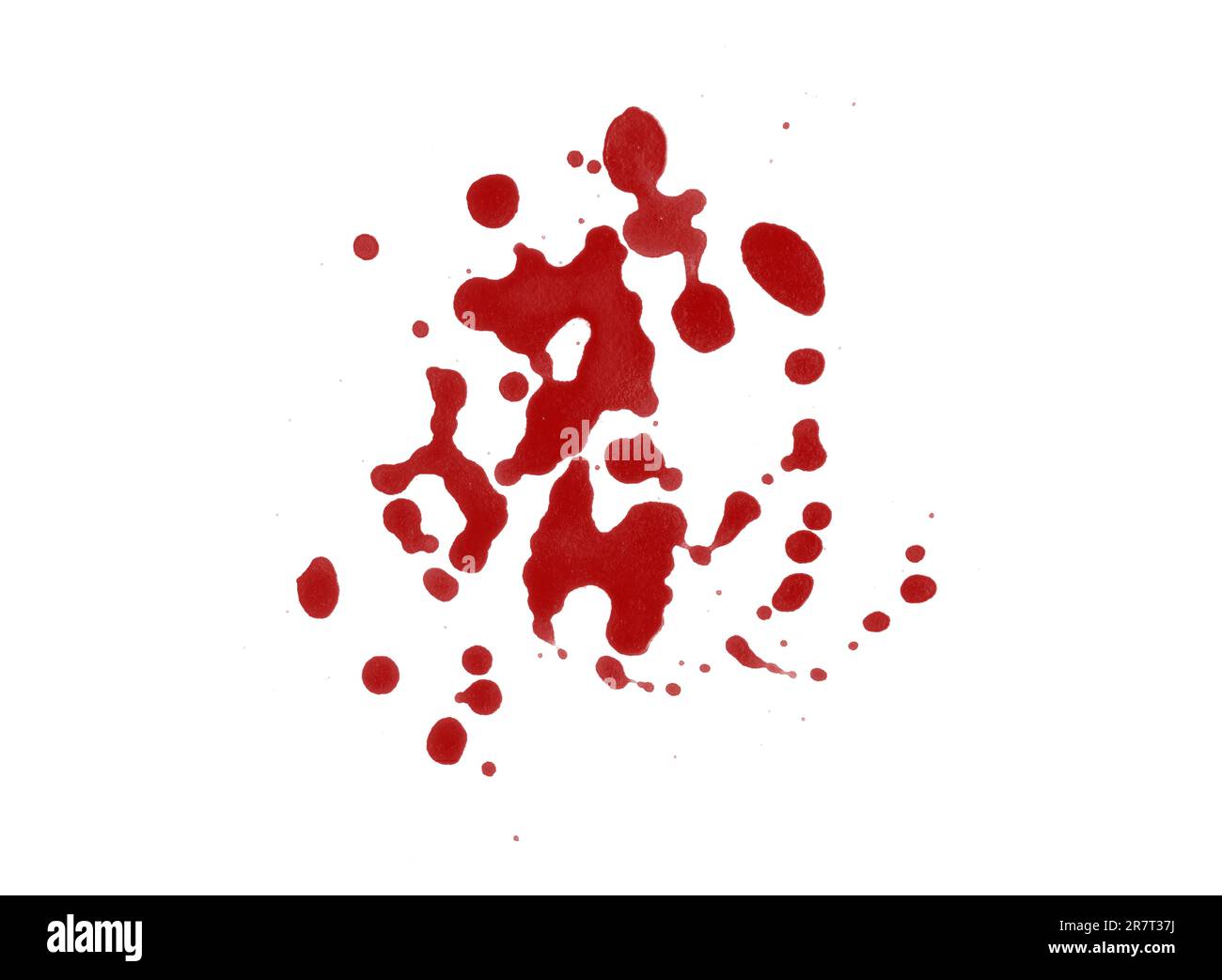 Digitally rendered blood splatter stain isolated on white background ...