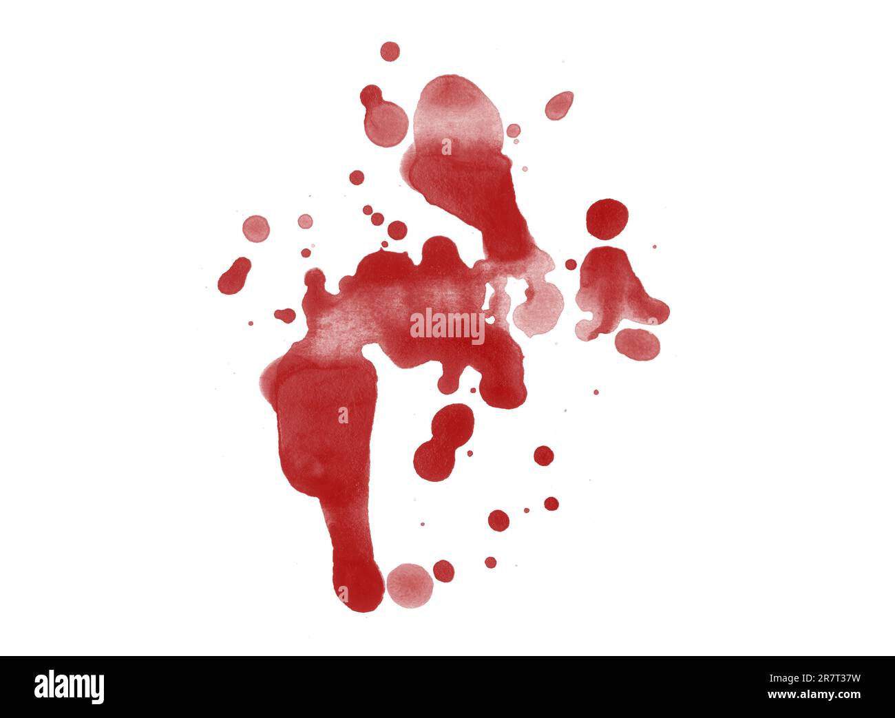 Digitally rendered blood splatter stain isolated on white background ...