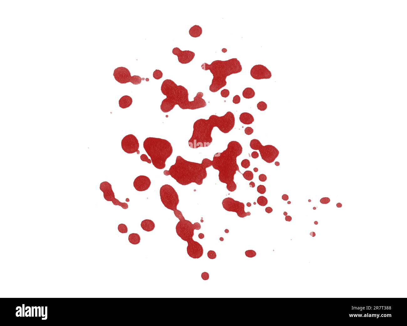 Digitally rendered blood splatter stain isolated on white background ...