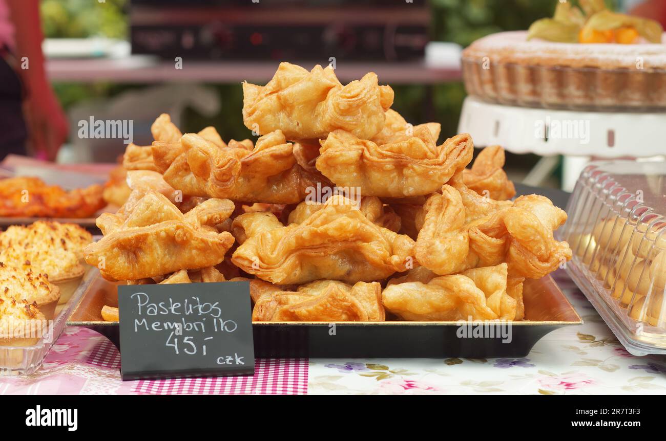 Pastellitos membrillo, deep-fried crispy Argentinian pastries coated ...