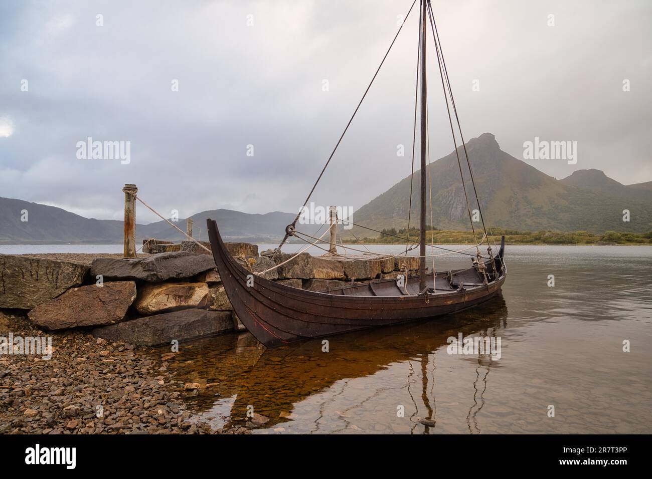 Viking ship, Viking museum, Viking longhouse, near Borge, Borge ...
