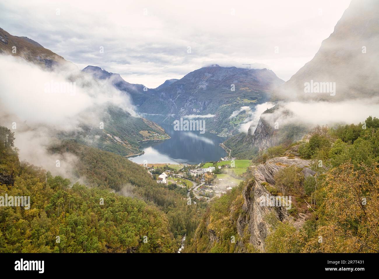 View from the viewpoint Flydalsjuvet, Geirangerfjord, More og Romsdal ...