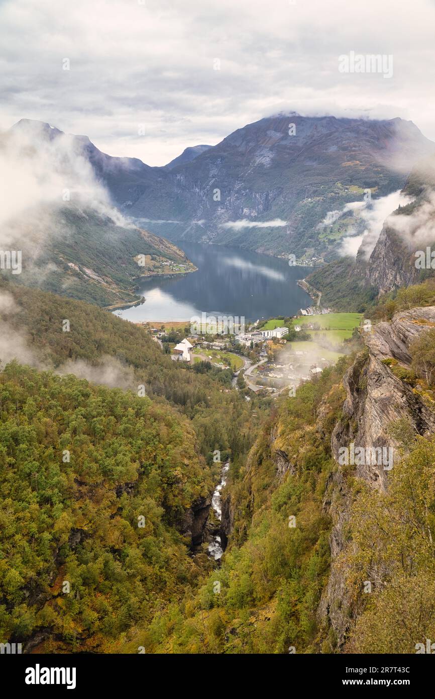View from the viewpoint Flydalsjuvet, Geirangerfjord, More og Romsdal ...
