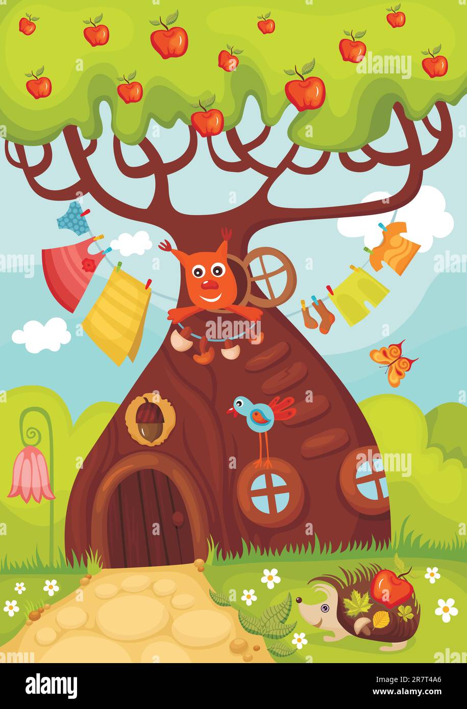 vector illustration of a fairy tree Stock Vector Image & Art - Alamy