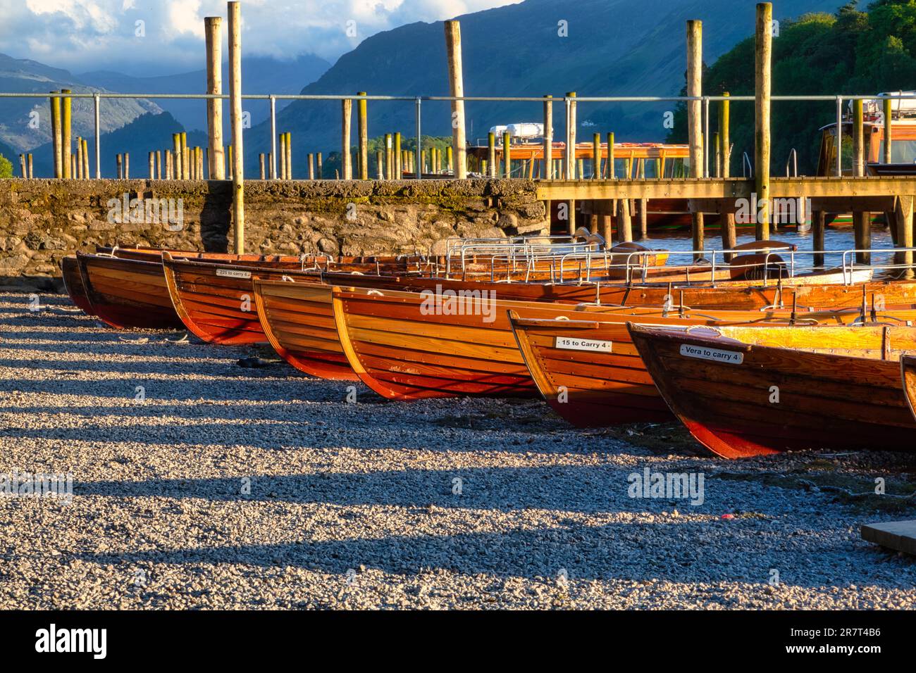 Tourist boats, Derwentwater, Keswick, Lake District National Park ...