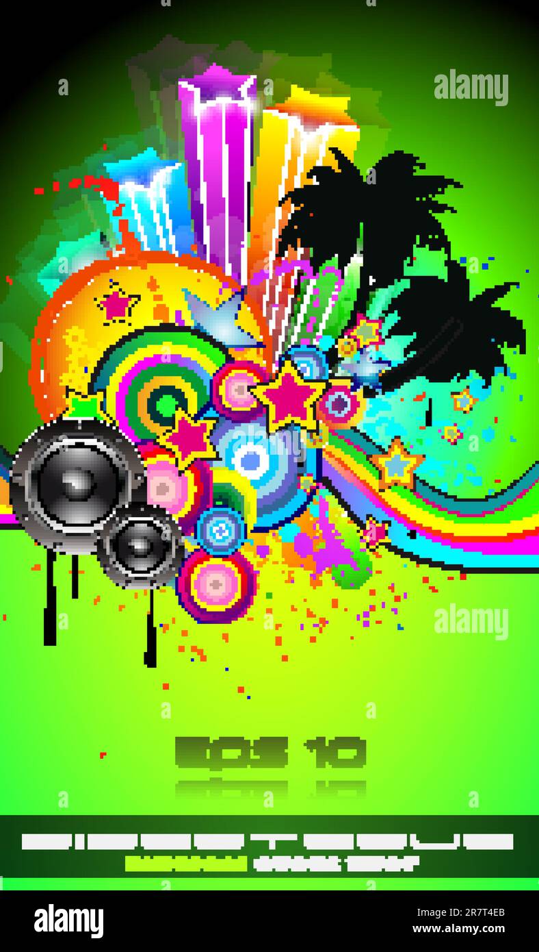 Disco Event Poster with an abstract mix of design elements included ...