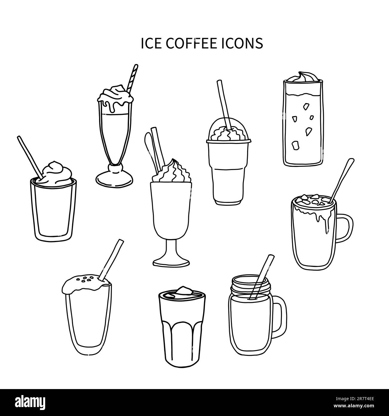 Ice Coffee icon set vector illustration Stock Vector Image & Art - Alamy