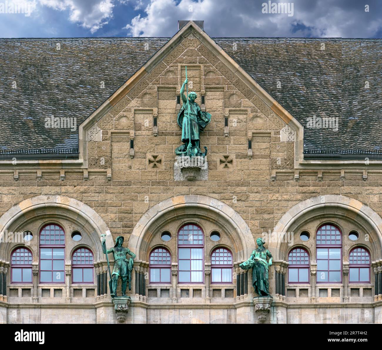 Gable of the Old Government Building from 1902, Koblenz, Rhineland ...