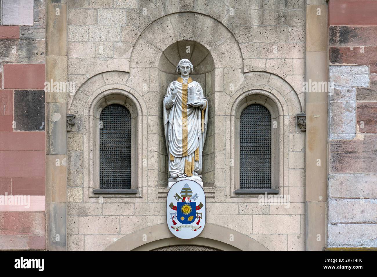 Figure of St. Kastor above the main portal of the Kastor Church from ...