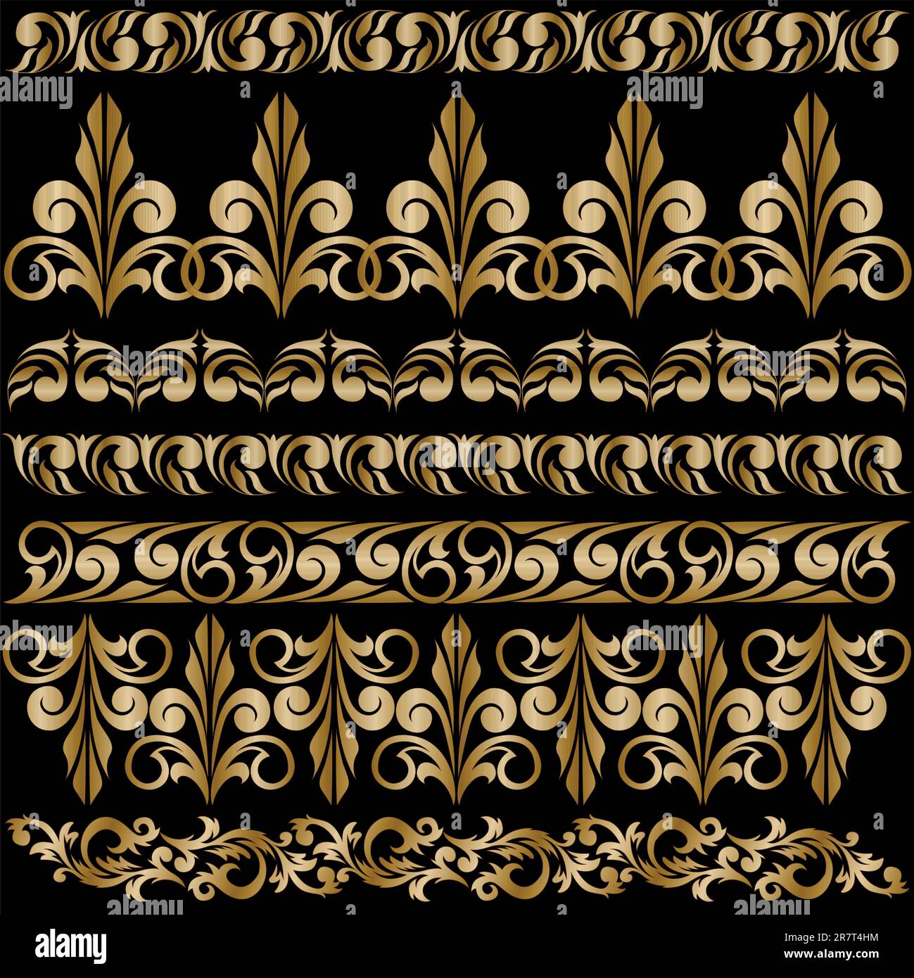 set of elegant gilt borders for design Stock Vector Image & Art - Alamy