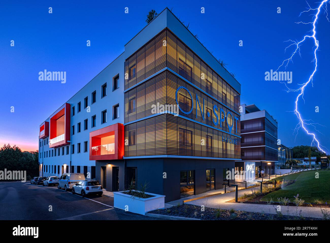 Rural Office Building Exterior Lighting