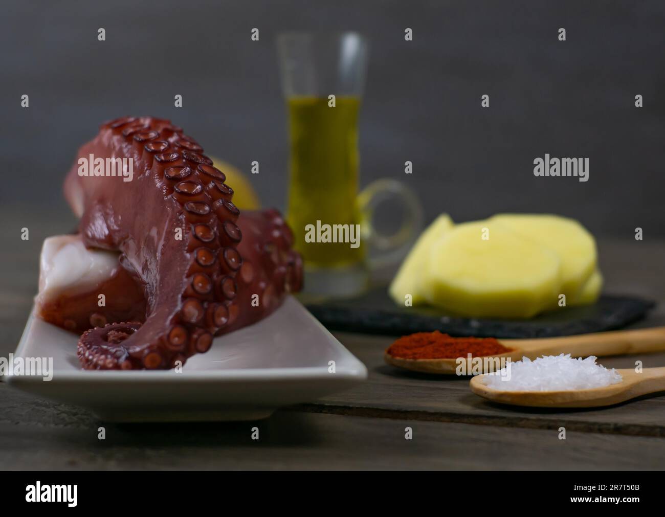 Galician octopus typical food from the north of Spain with sweet ...