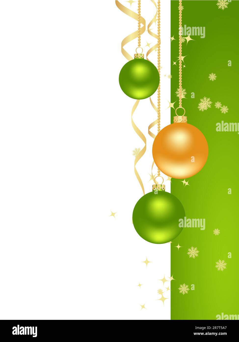 Green background with christmas decorations. Vector illustration Stock ...