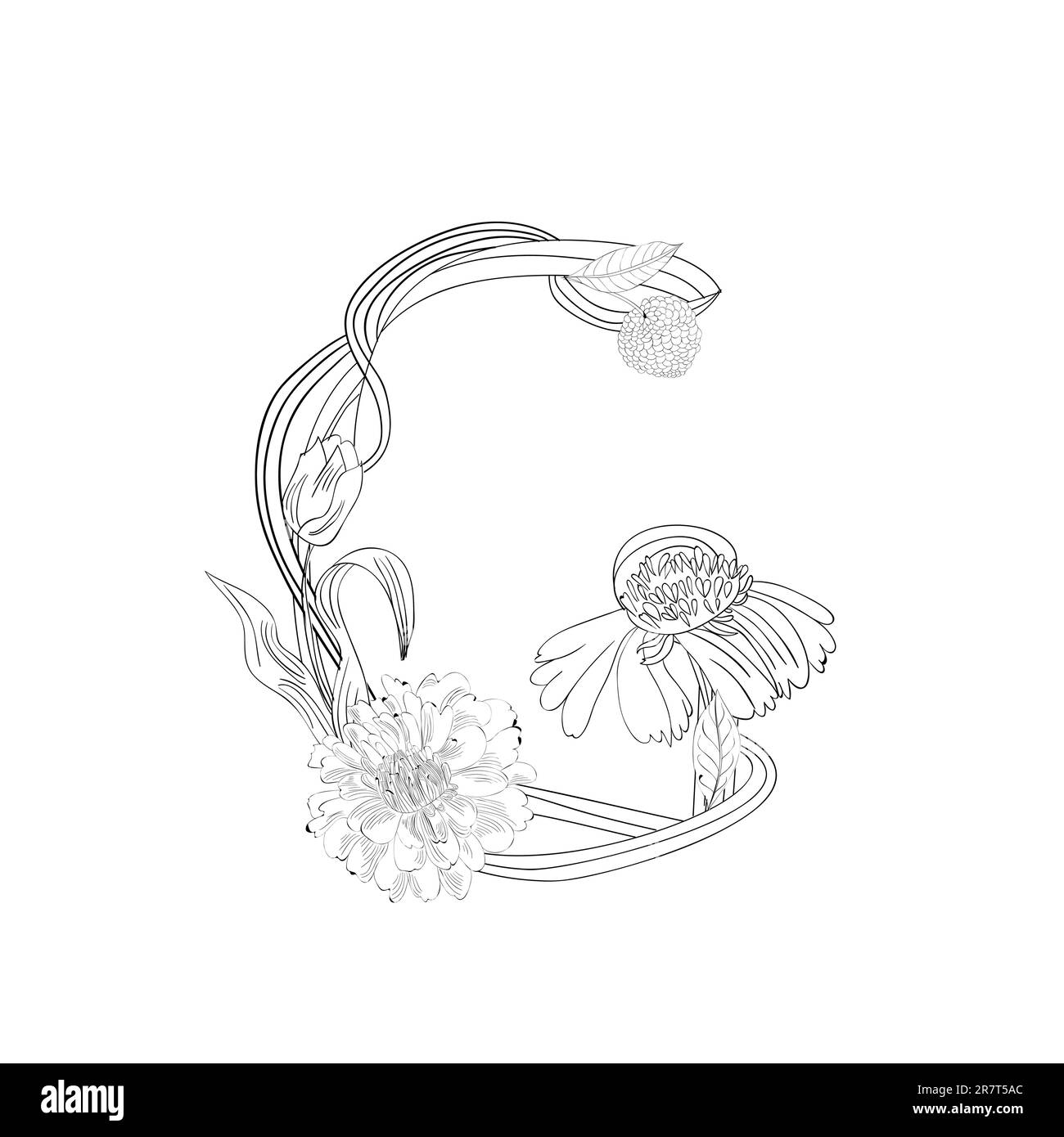 Floral font, Letter G Stock Vector Image & Art - Alamy