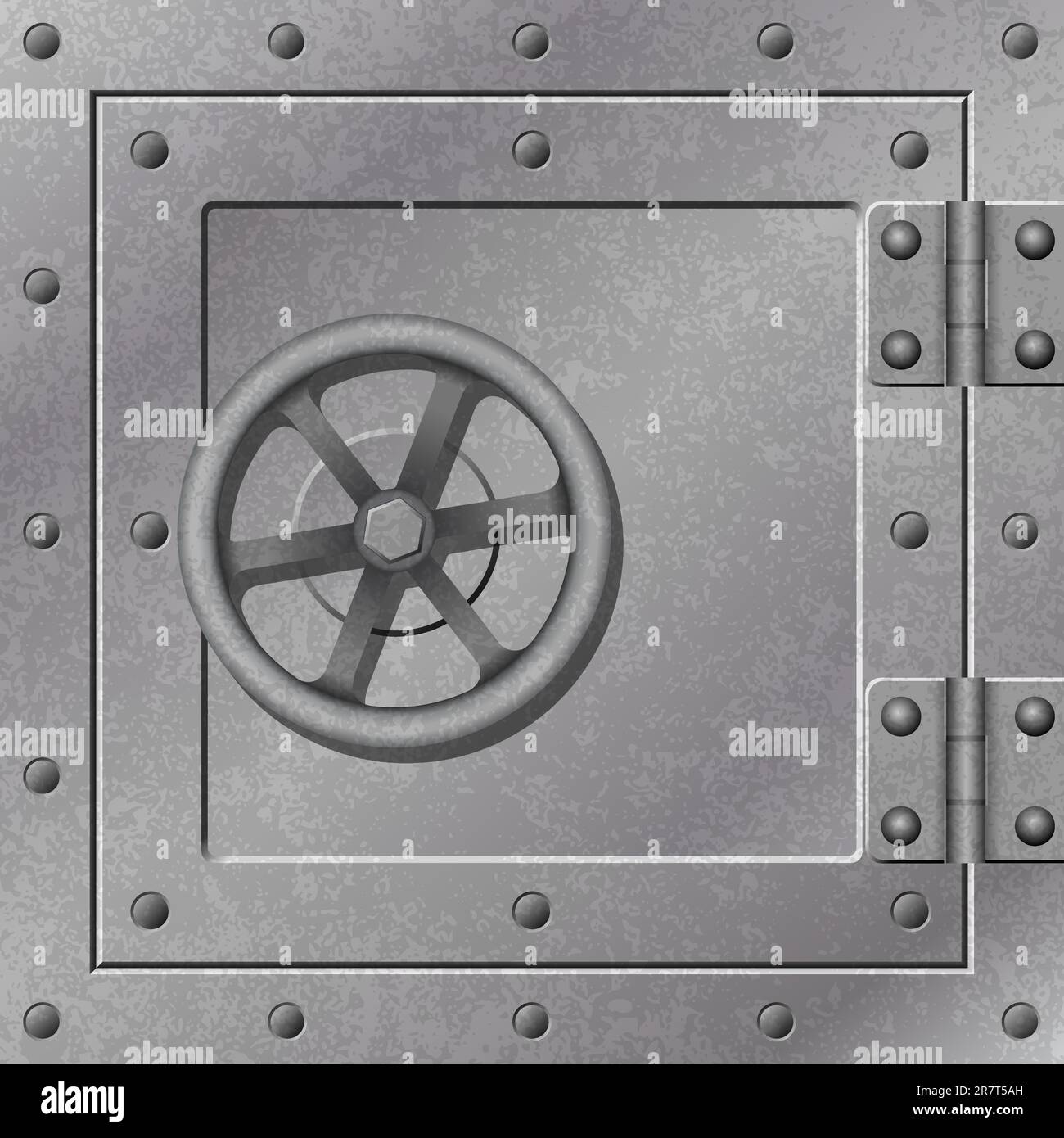 A Steel Strong Box Door with Hinges and Rivets Stock Vector Image & Art ...